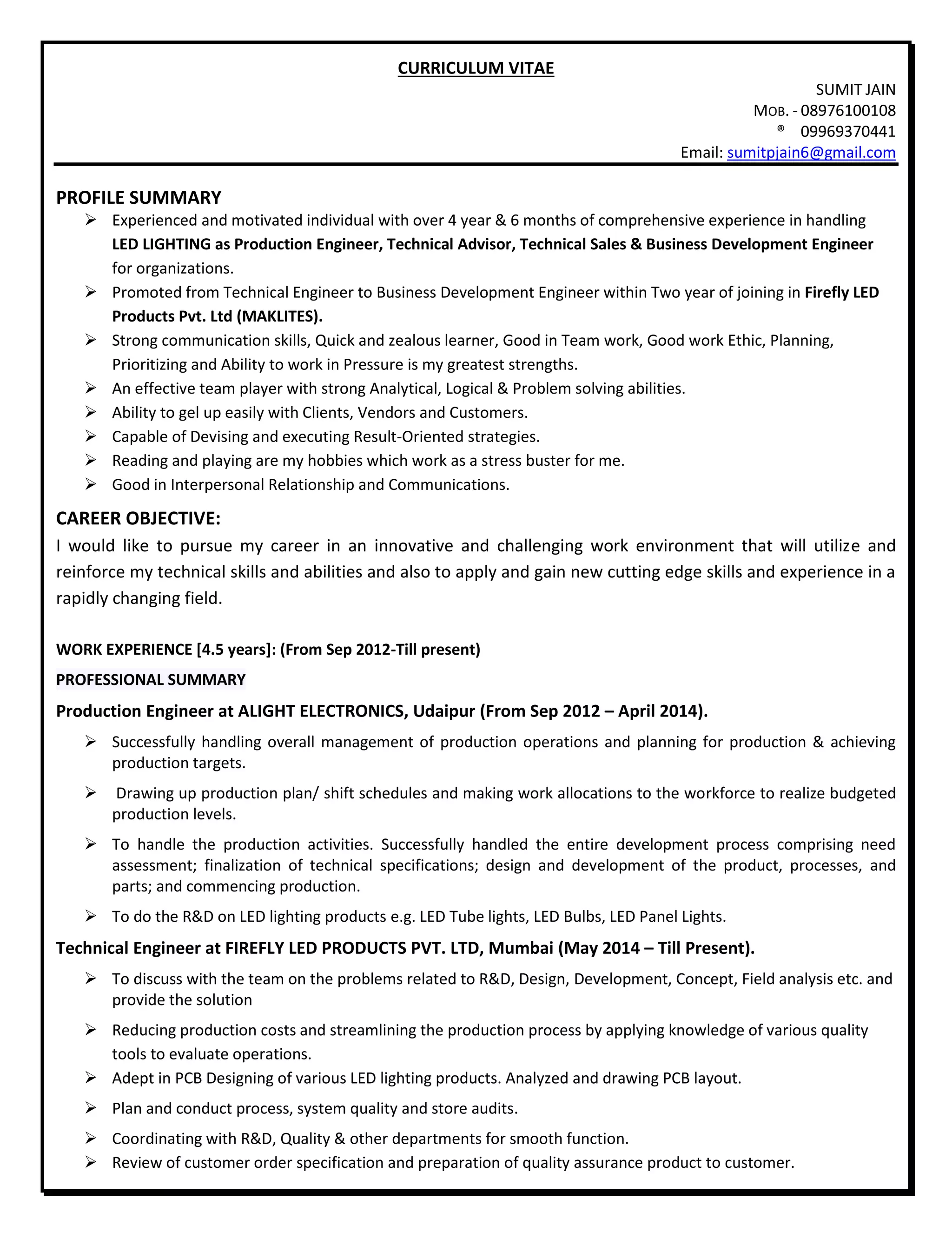 SUMIT CV | PDF