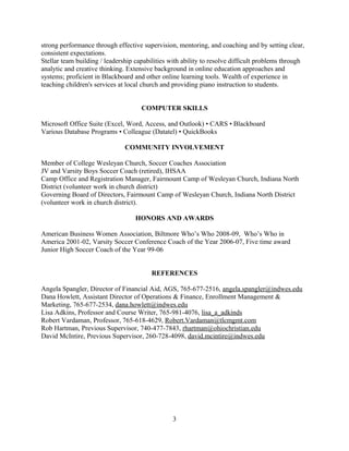 Cain, Deborah - Adjunct Resume | DOC