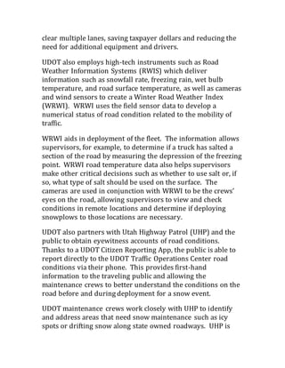 Final UdotmaintenanceTrooperarticle | DOCX | Weather | Science