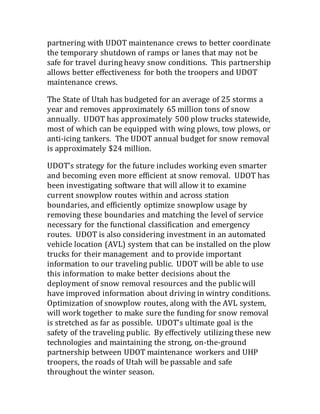 Final UdotmaintenanceTrooperarticle | DOCX | Weather | Science