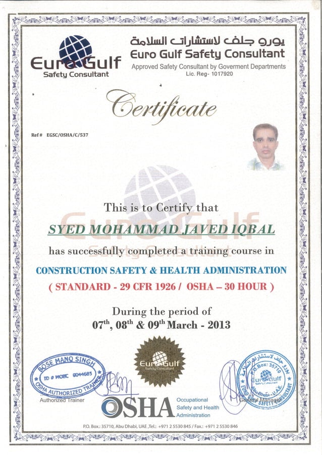 3) OSHA (30 hrs Class) | PDF