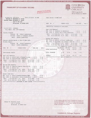 Concordia transcript | PDF