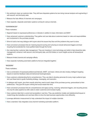Forrrester Report: Marketing Maturity in the Age of the Customer | PDF
