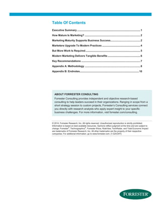 Forrrester Report: Marketing Maturity in the Age of the Customer | PDF