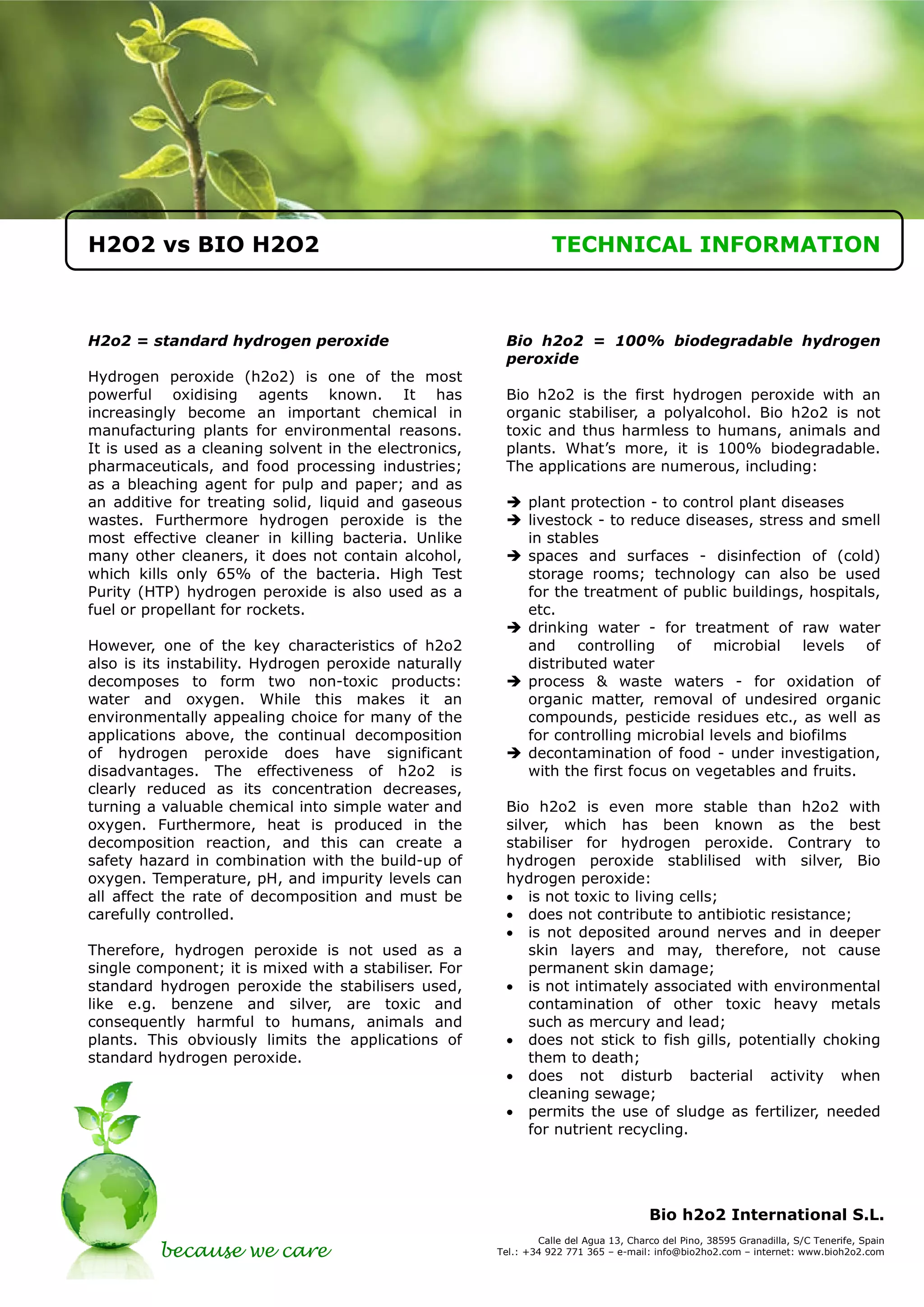 H2O2 VS Bio H2O2 | PDF