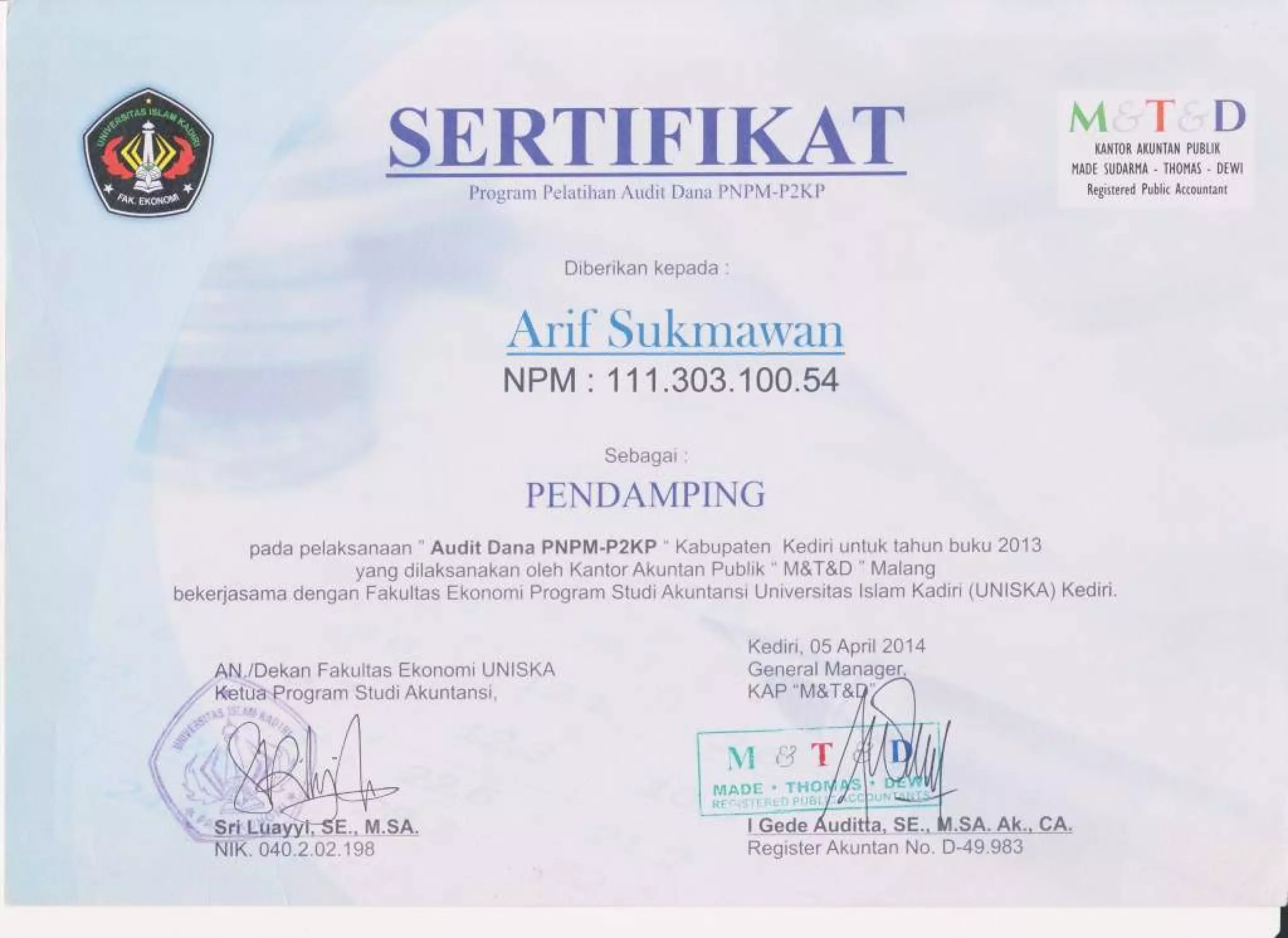 Sertifikat Audit C.compressed | PDF