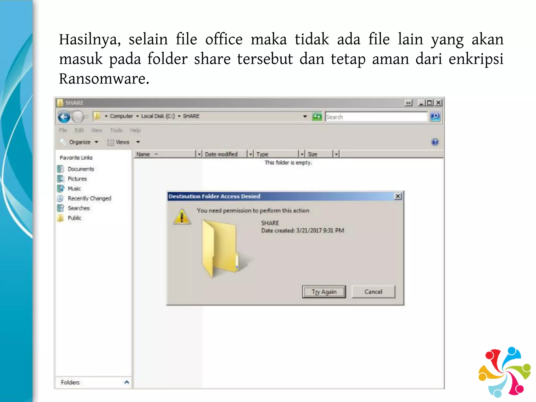 Pencegahan Enkripsi Ransomware dengan FSRM Windows | PPT