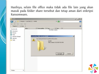 Pencegahan Enkripsi Ransomware dengan FSRM Windows | PPT
