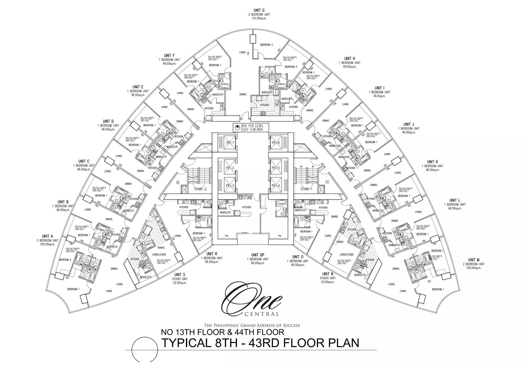 1 cen 8th 43rd floor plan | PDF