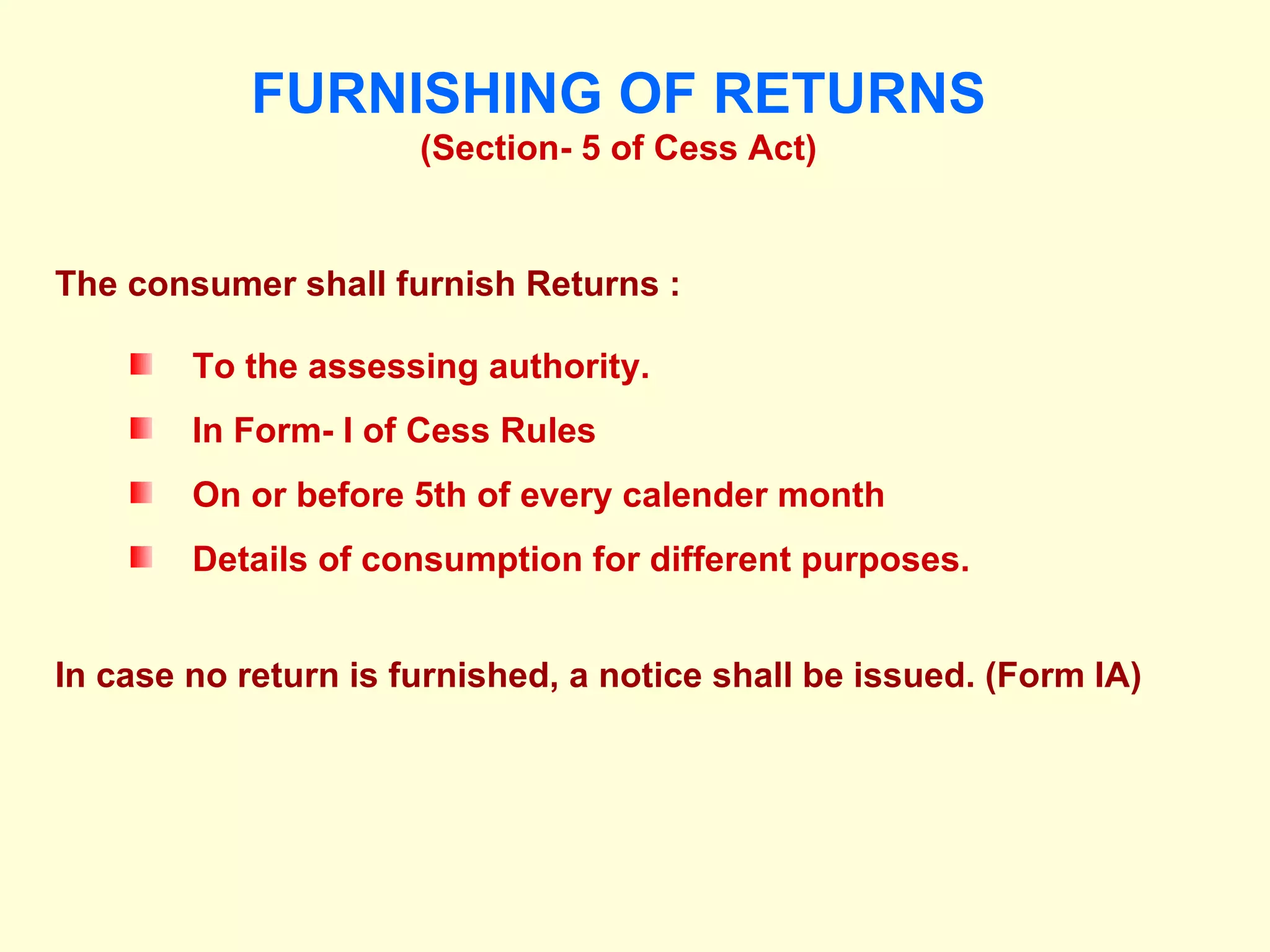 provisions of water cess act 1977 | PPT
