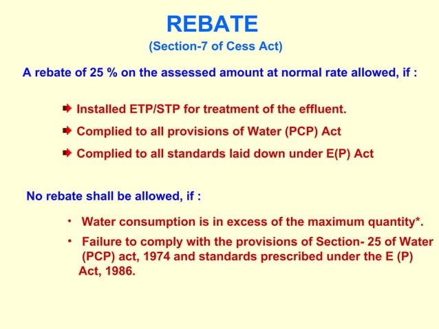 provisions of water cess act 1977 | PPT