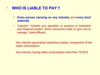 provisions of water cess act 1977 | PPT