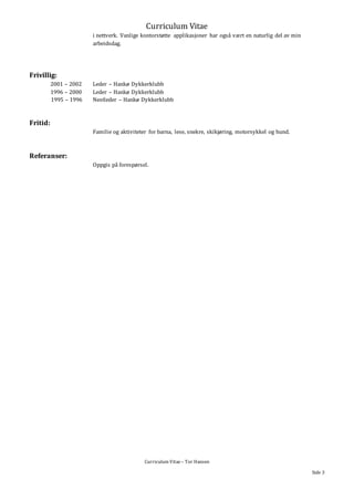 Personalia - CV | PDF