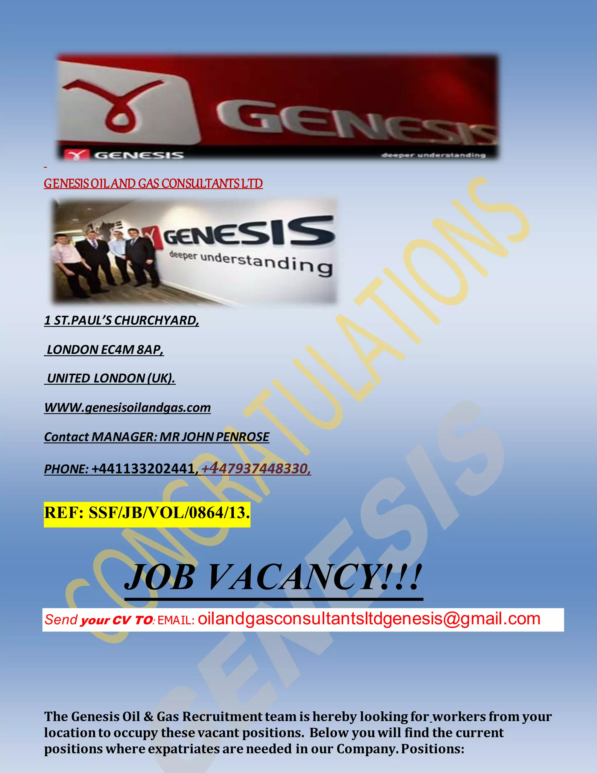 GENESIS OIL AND GAS CONSULTANTS LTD LONDON | DOCX
