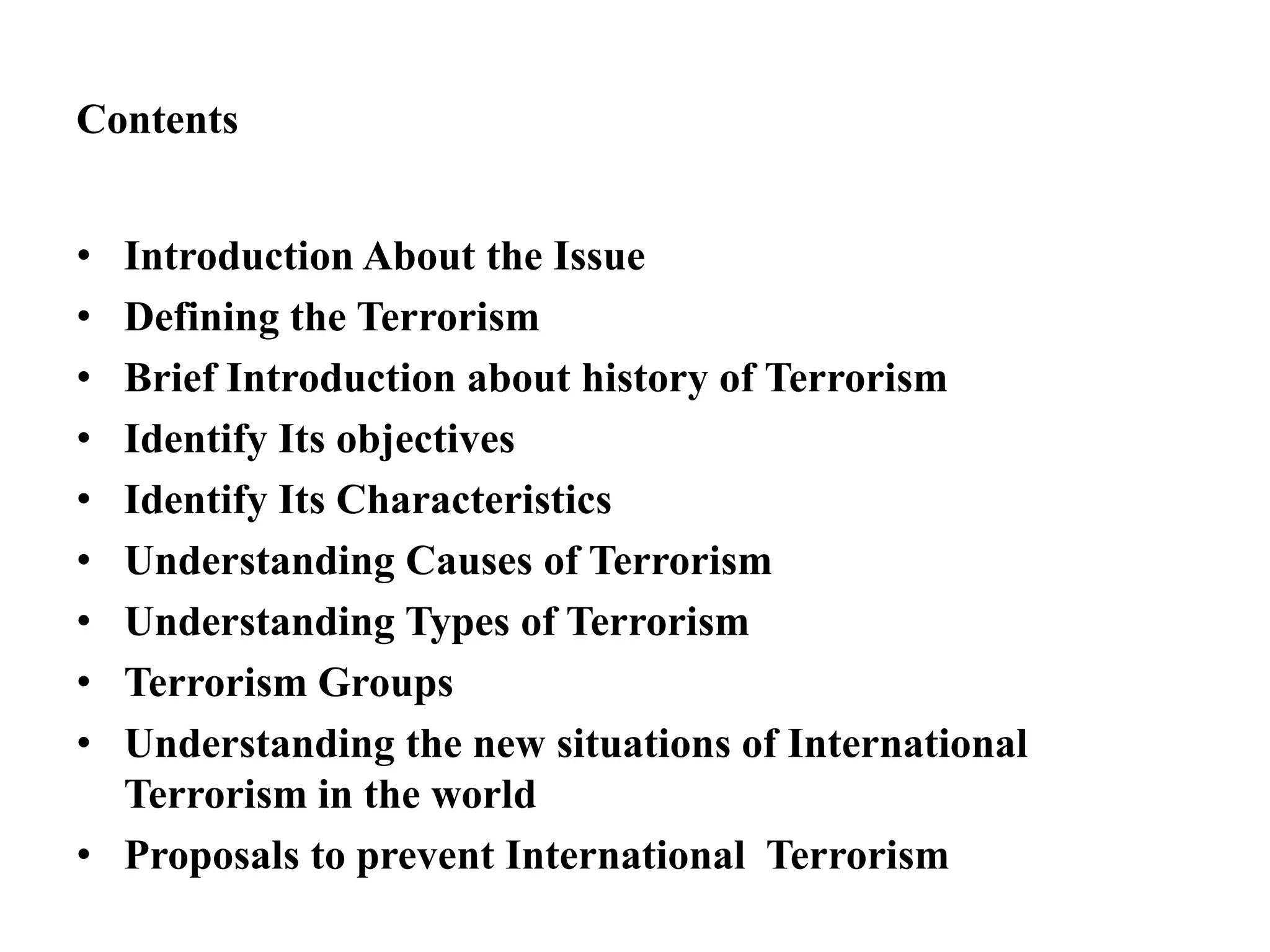 International Terrorism As a World Political Issue | PPTX