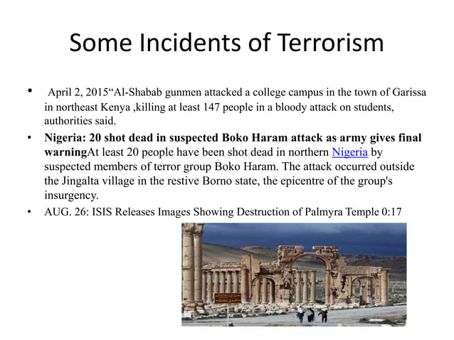 International Terrorism As a World Political Issue | PPTX