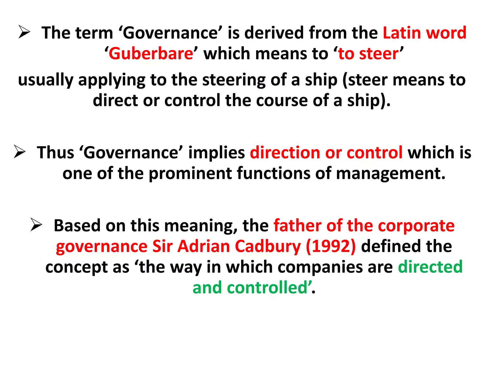 Evolution Of Corporate Governance | PPTX