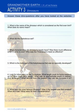 Grandmother Earth (Educación Primaria - School of stars - Pamplonetario ...