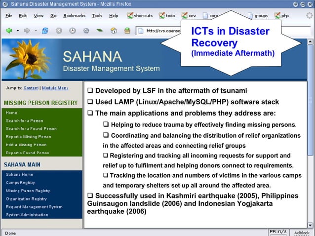 Disaster Management: role of ICTs | PPT