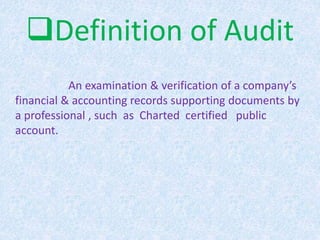 Audits of Different types of Entity | PPT