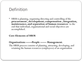 Introduction Strategy & of Human Resources Management | PPTX