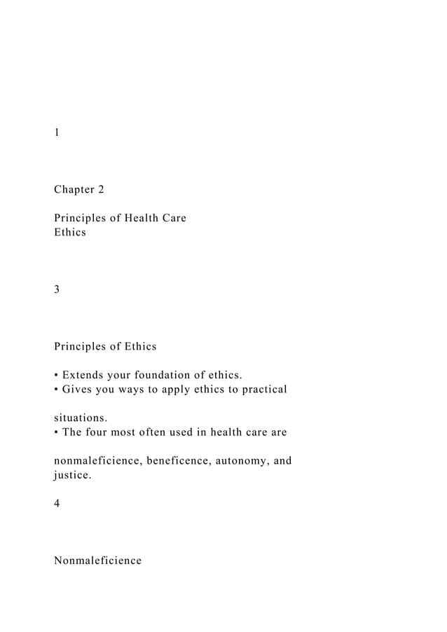 1 Chapter 2 Principles of Health Care Ethics .docx
