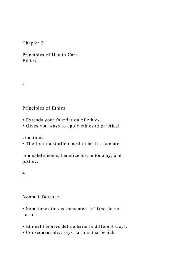 1 Chapter 2 Principles of Health Care Ethics .docx
