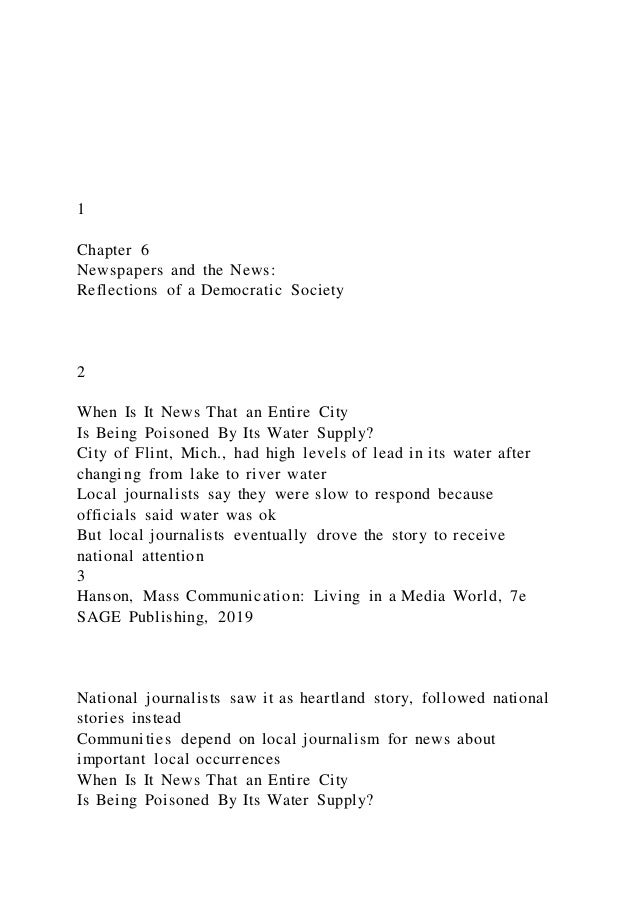 1Chapter 6Newspapers and the NewsReflections of a | PDF