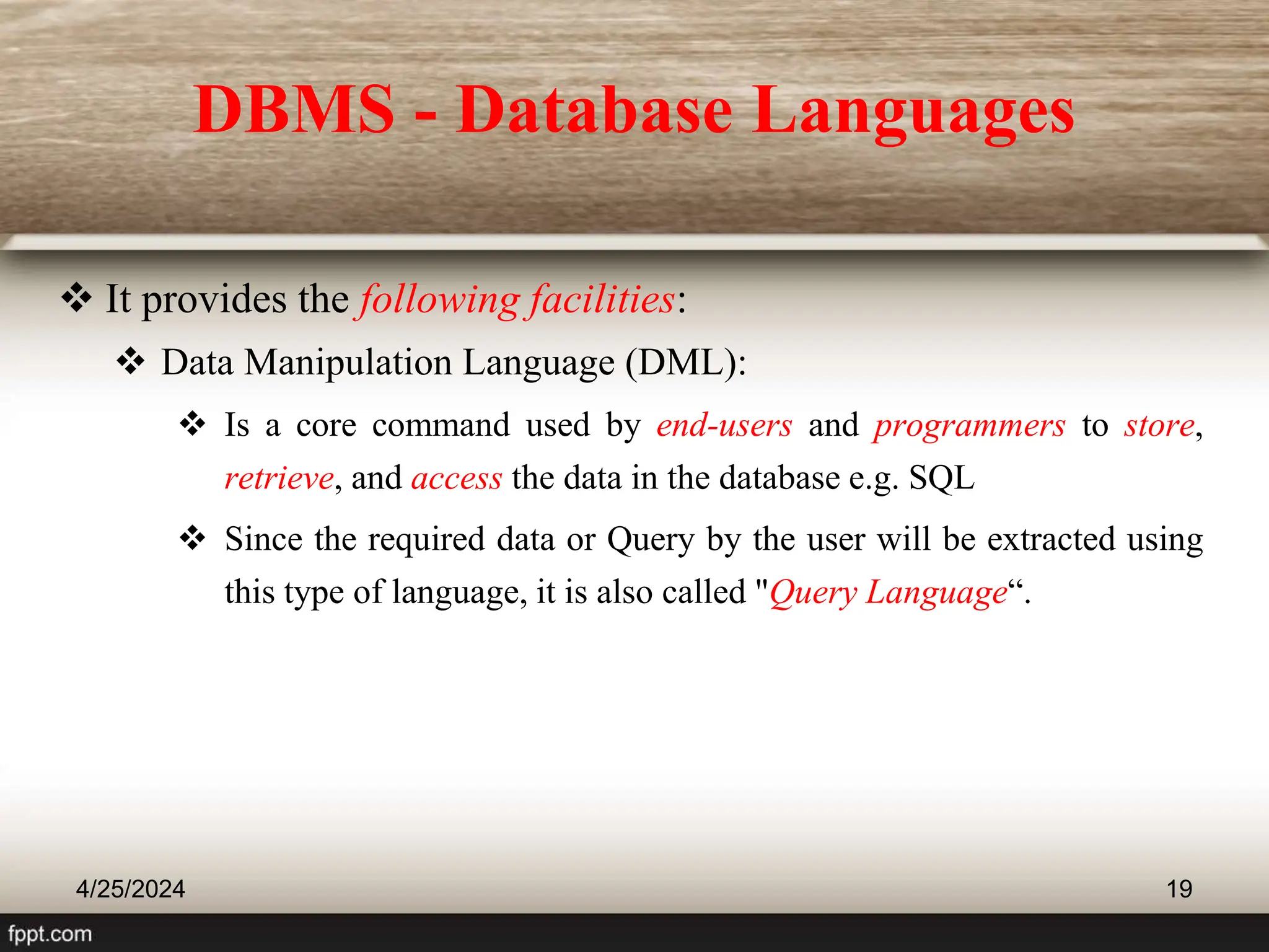 1 Chapter One Introduction To Database Management System 2 Ppt