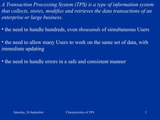 TPS Characteristics | PPT