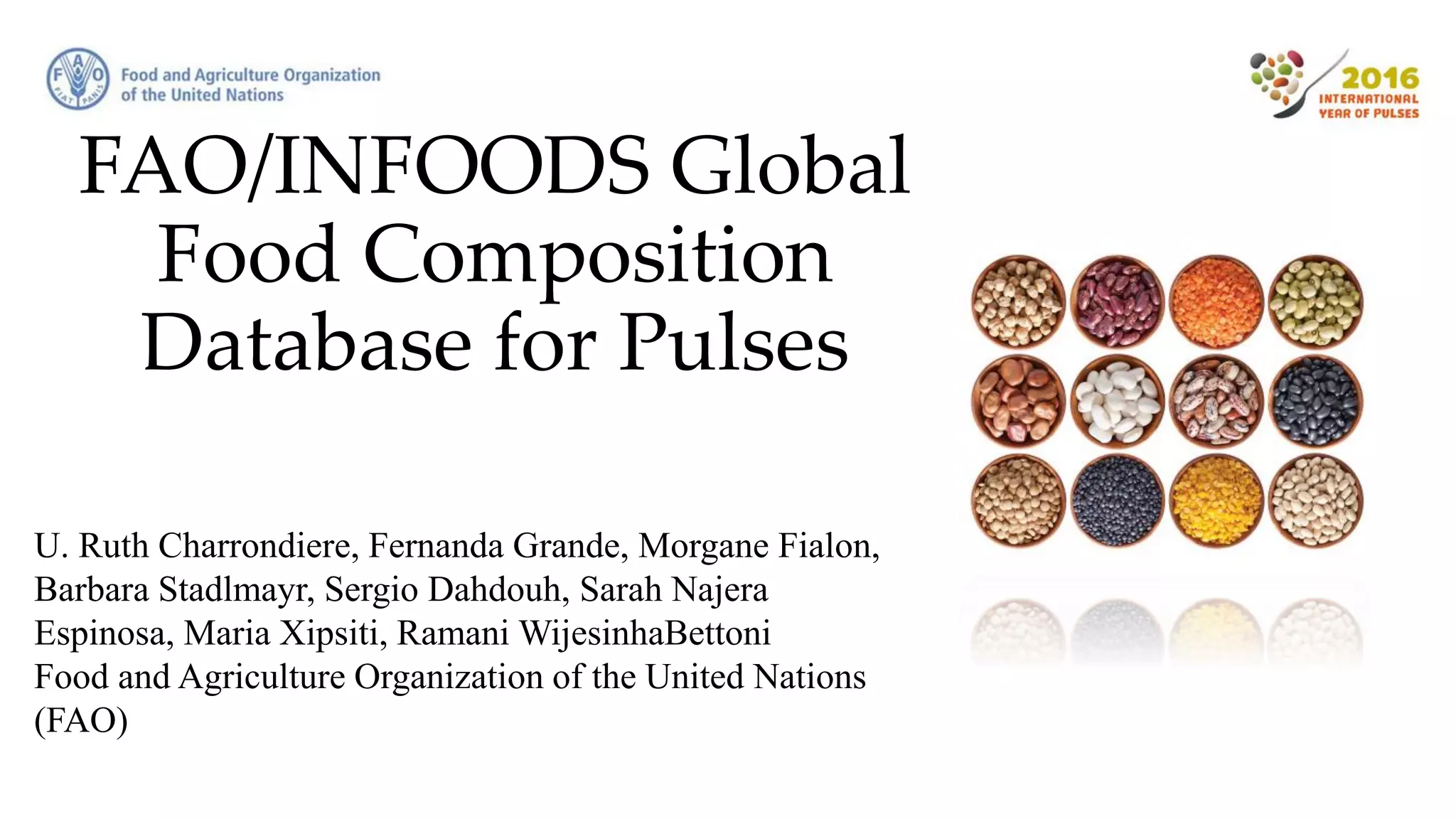 FAO/INFOODS Global Food Composition Database for Pulses | PDF