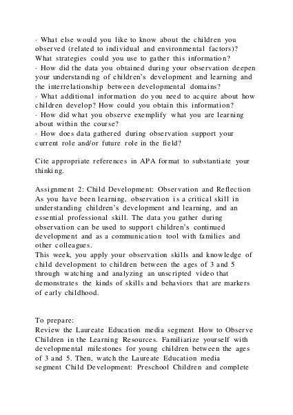 1Child Development Observation and Reflection | PDF