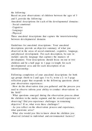 1Child Development Observation and Reflection | PDF | Free Download