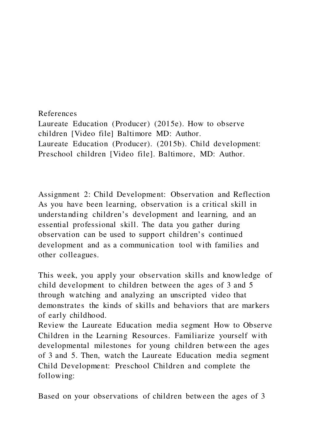 1Child Development Observation and Reflection | PDF