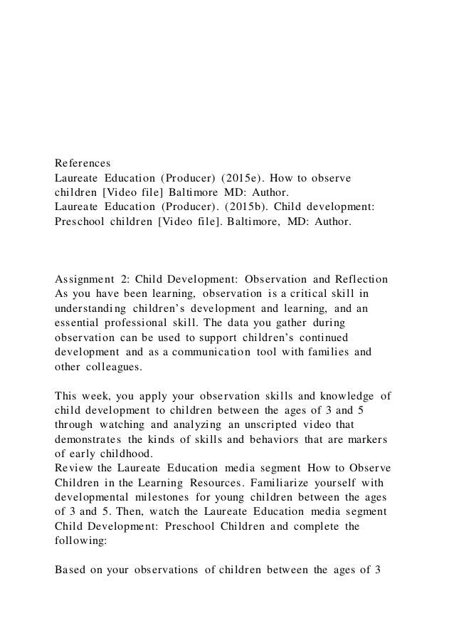 1Child Development Observation and Reflection | PDF | Free Download