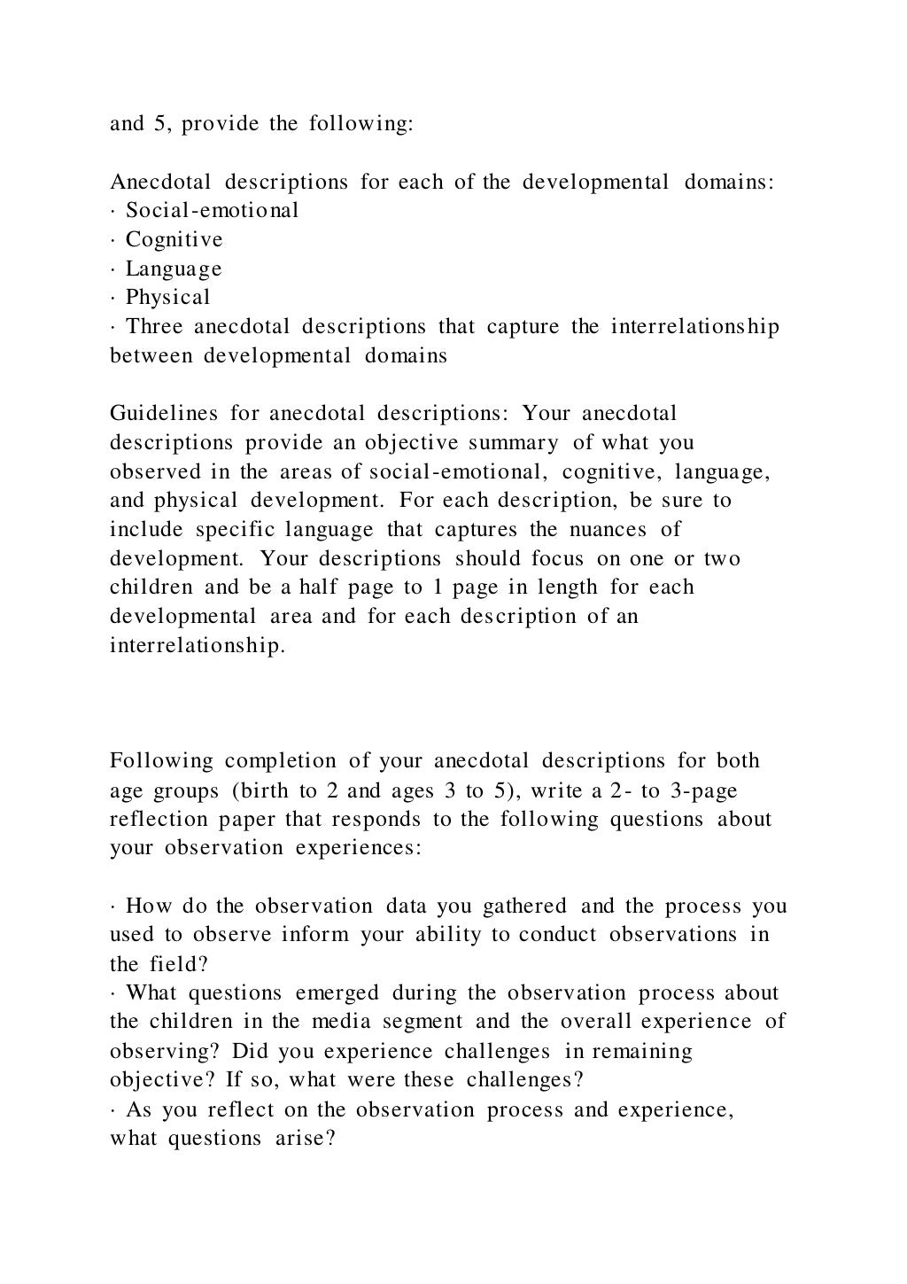 1Child Development Observation and Reflection | PDF