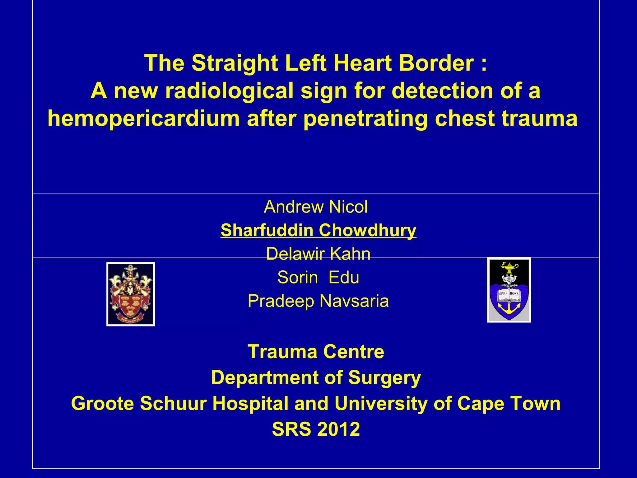 Straight Left Heart Border-Dr. Sharfuddin Chowdhury | PPT