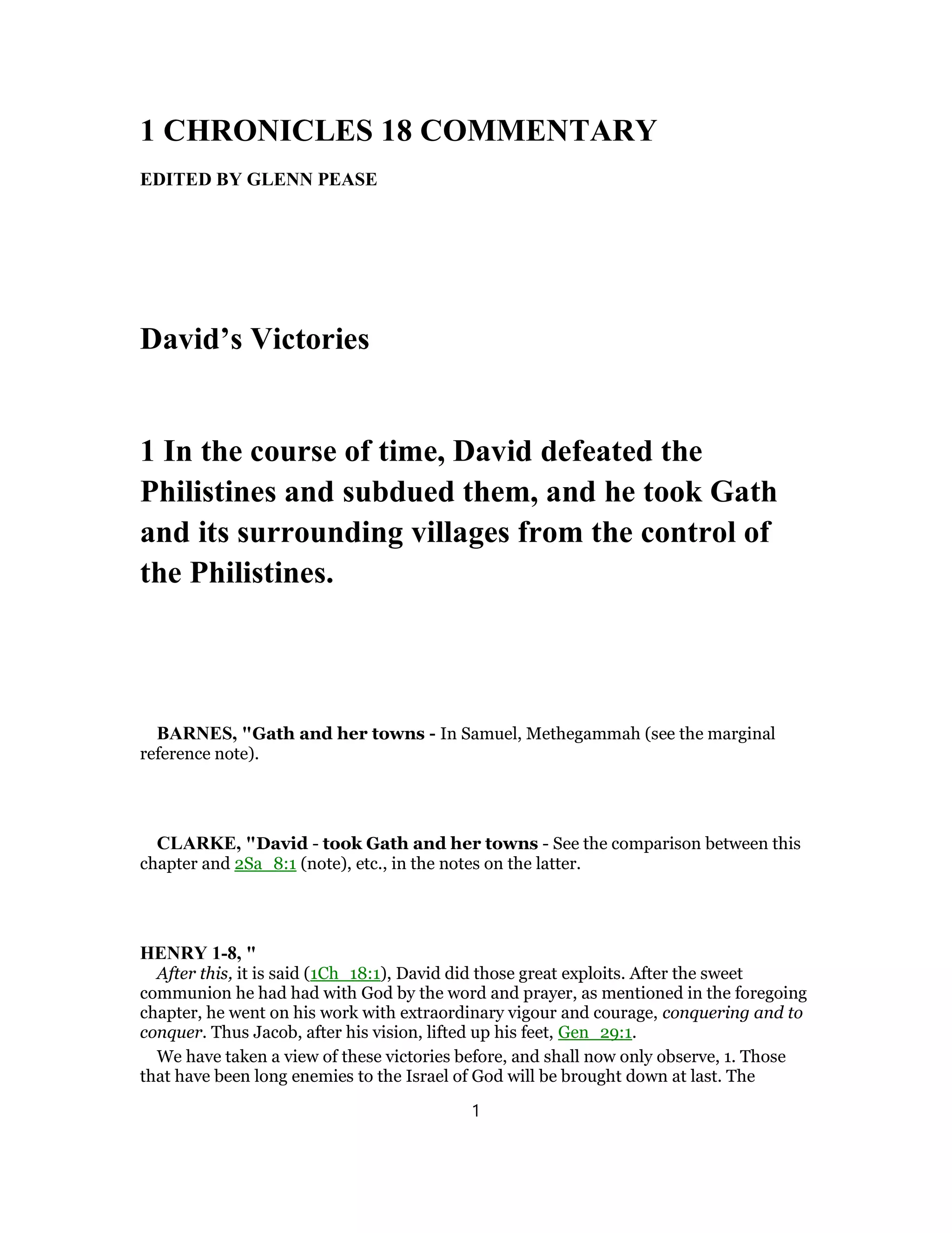 1 chronicles 18 commentary | PDF