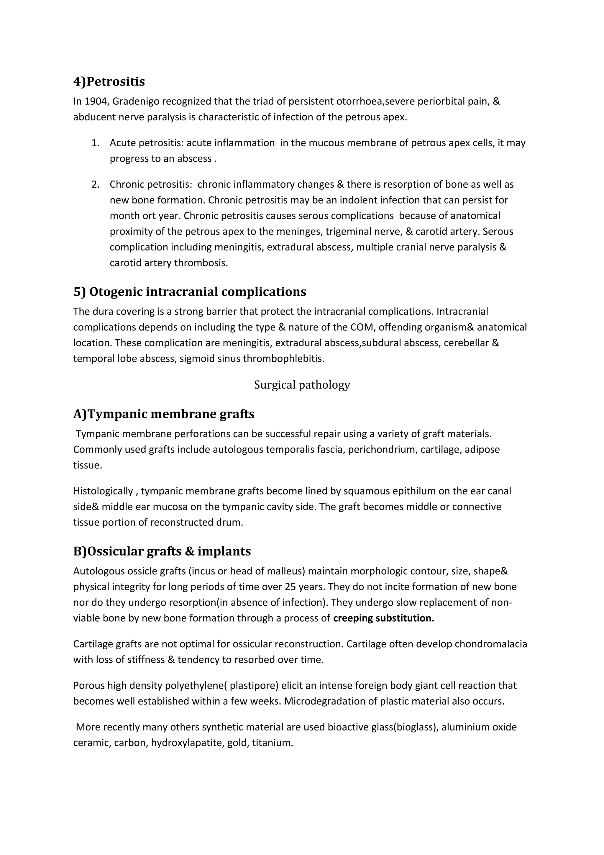 1)chronic otitis media | DOC