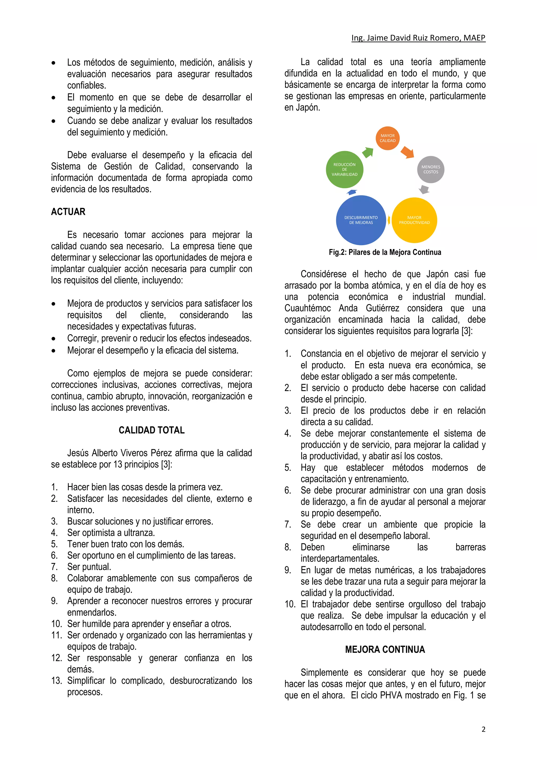 Ciclo Deming y Mejora Continua | PDF
