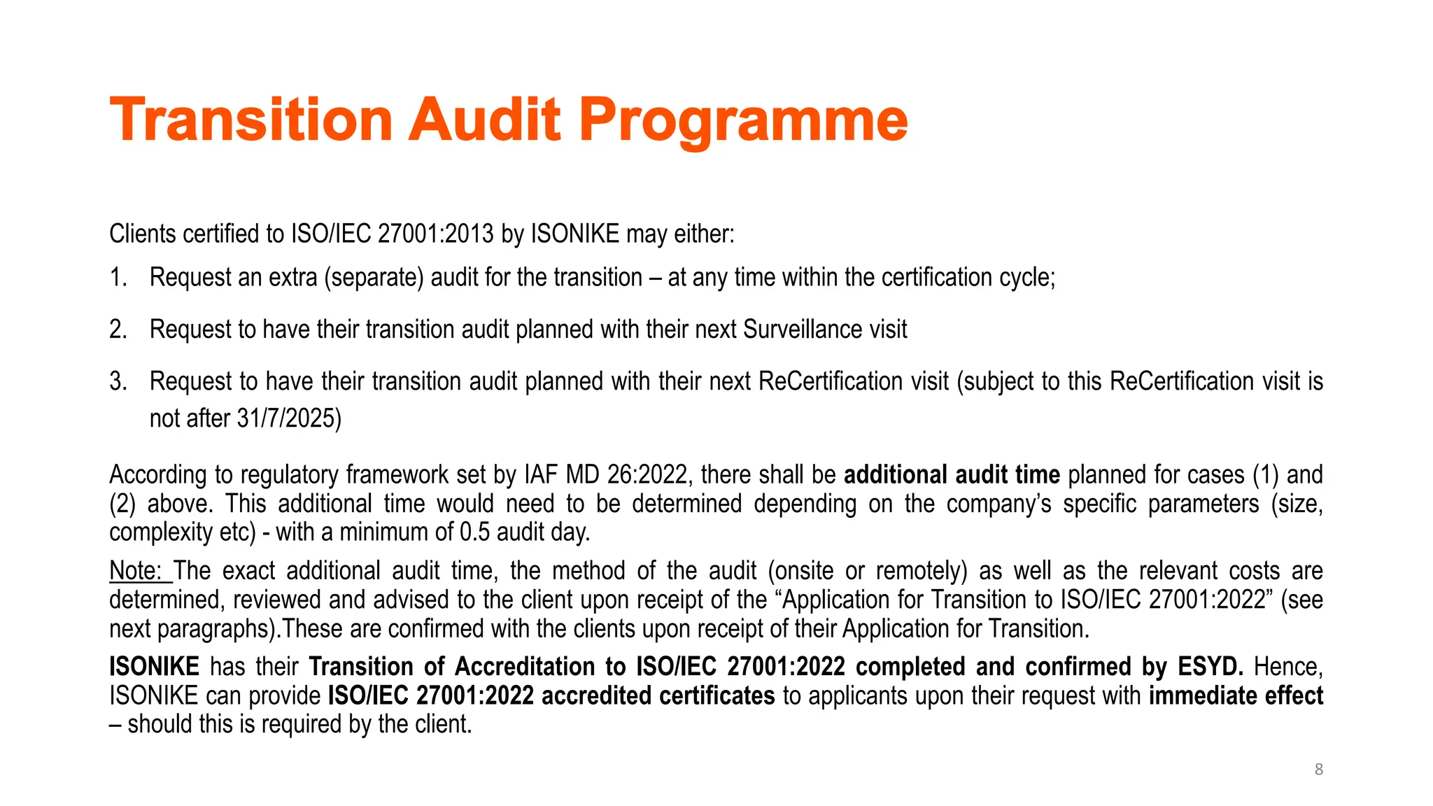 ISO/IEC 27001:2022 Transition Arragements | PDF