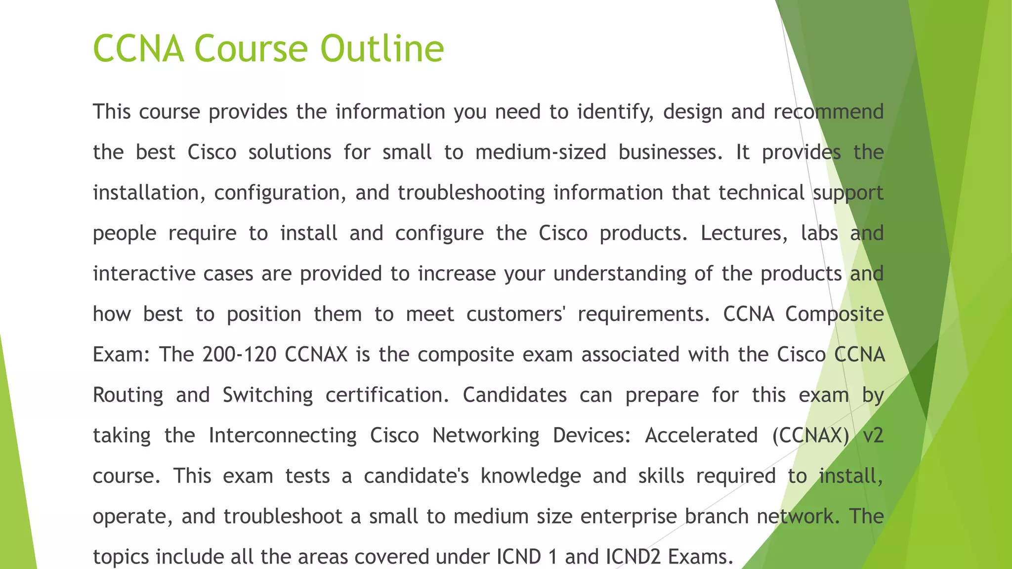 CCNA (Cisco Certified Network Associate) | PPTX
