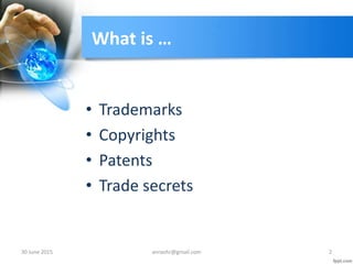INTELLECTUAL PROPERTY RIGHTS OVERVIEW | PPTX