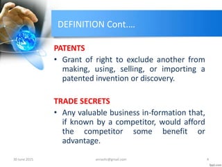 INTELLECTUAL PROPERTY RIGHTS OVERVIEW | PPTX