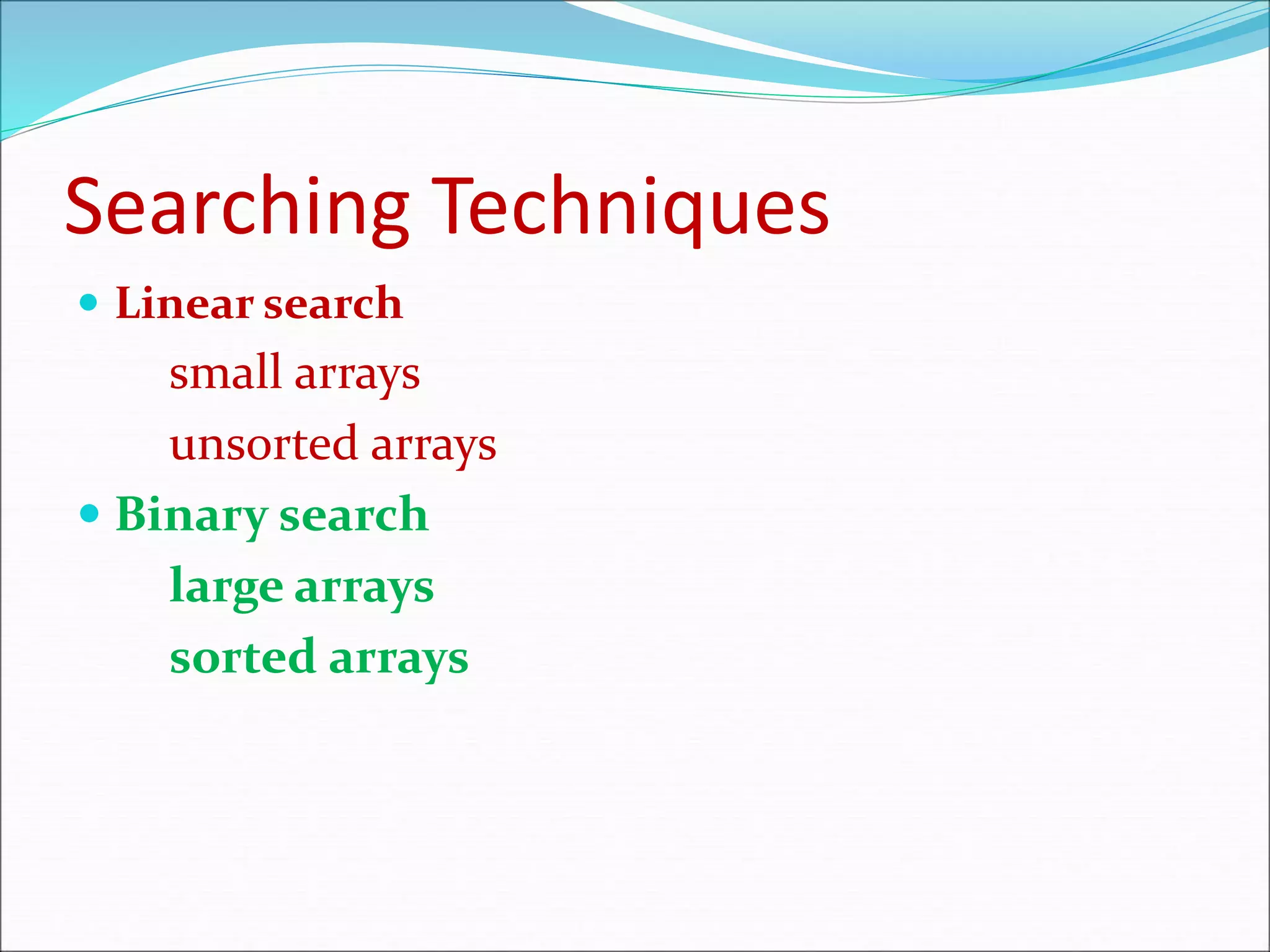 1 Class Linear And Binary Search 3ppt