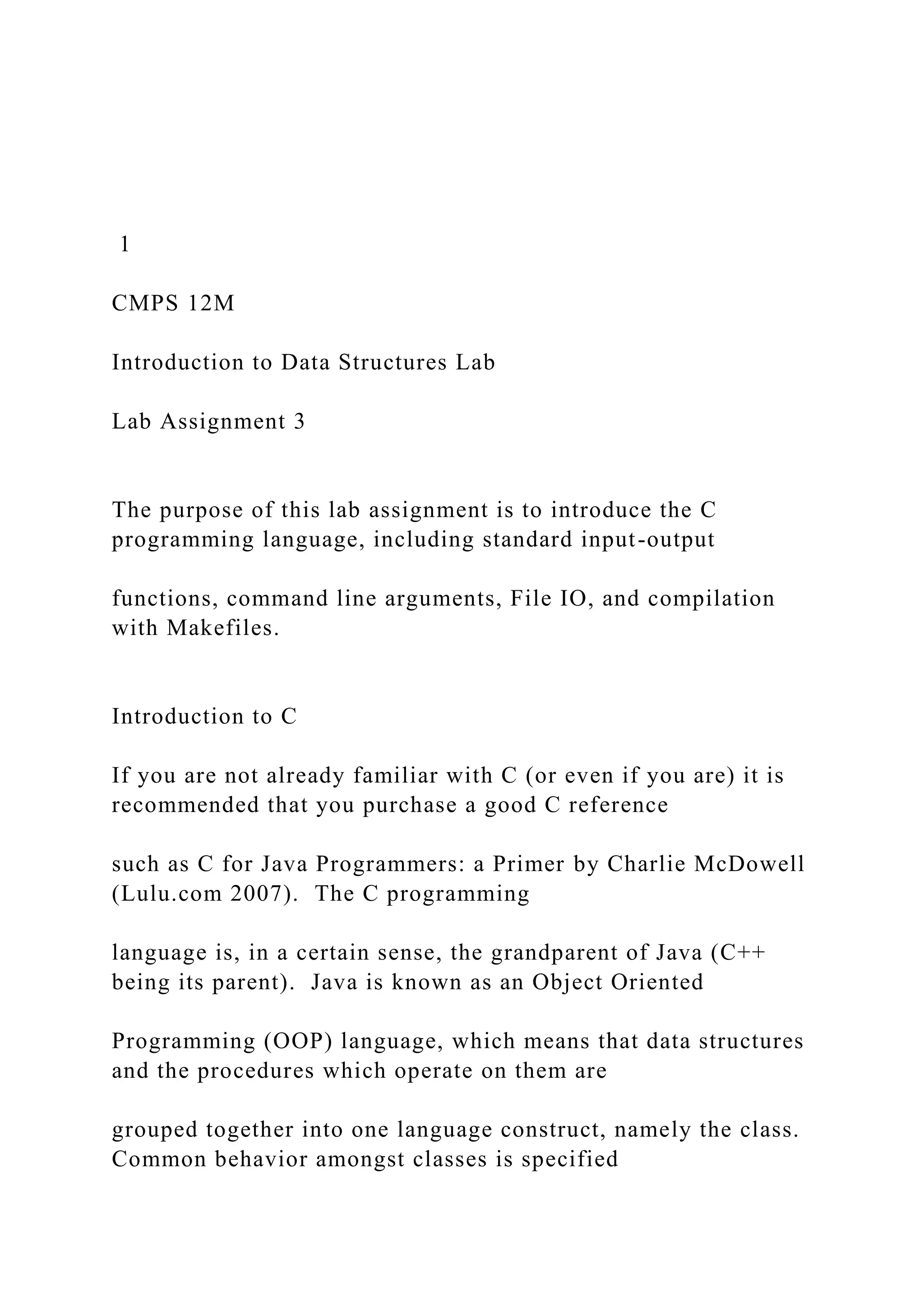 1 CMPS 12M Introduction to Data Structures Lab La.docx