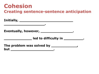 Cohesion for academic writing (sentence-sentence) | PPT