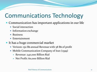 1_CommSys_History.pdf History of communications systems | PDF