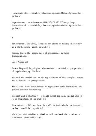 1Comparing Humanistic-Existential Psychotherapy with Oth | PDF | Free ...