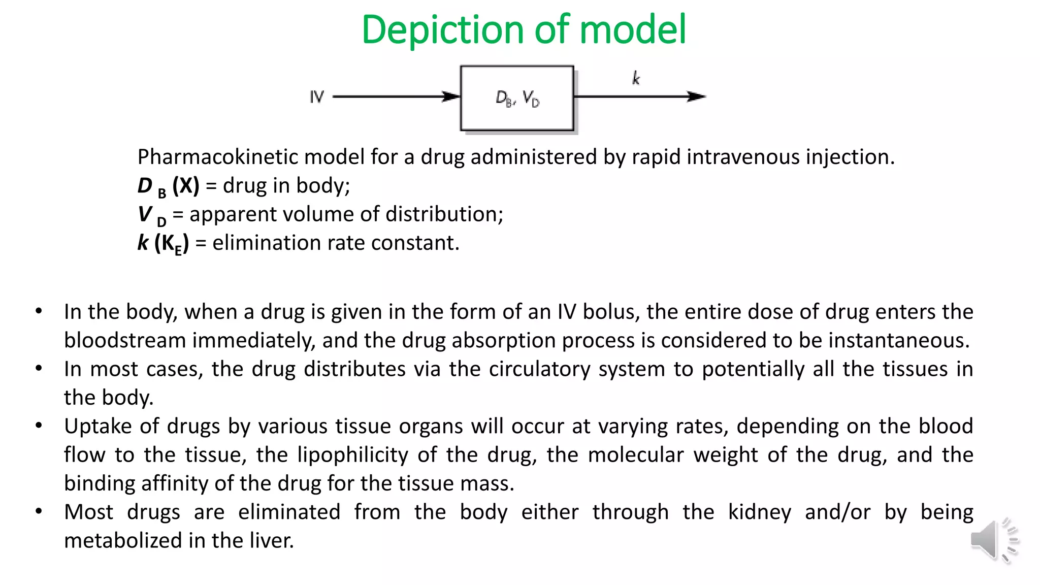 1 compartment model IV bolus administration equation | PPTX